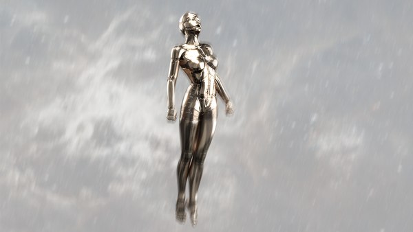 3D Rigged SILVER DROID Female - TurboSquid 1720602
