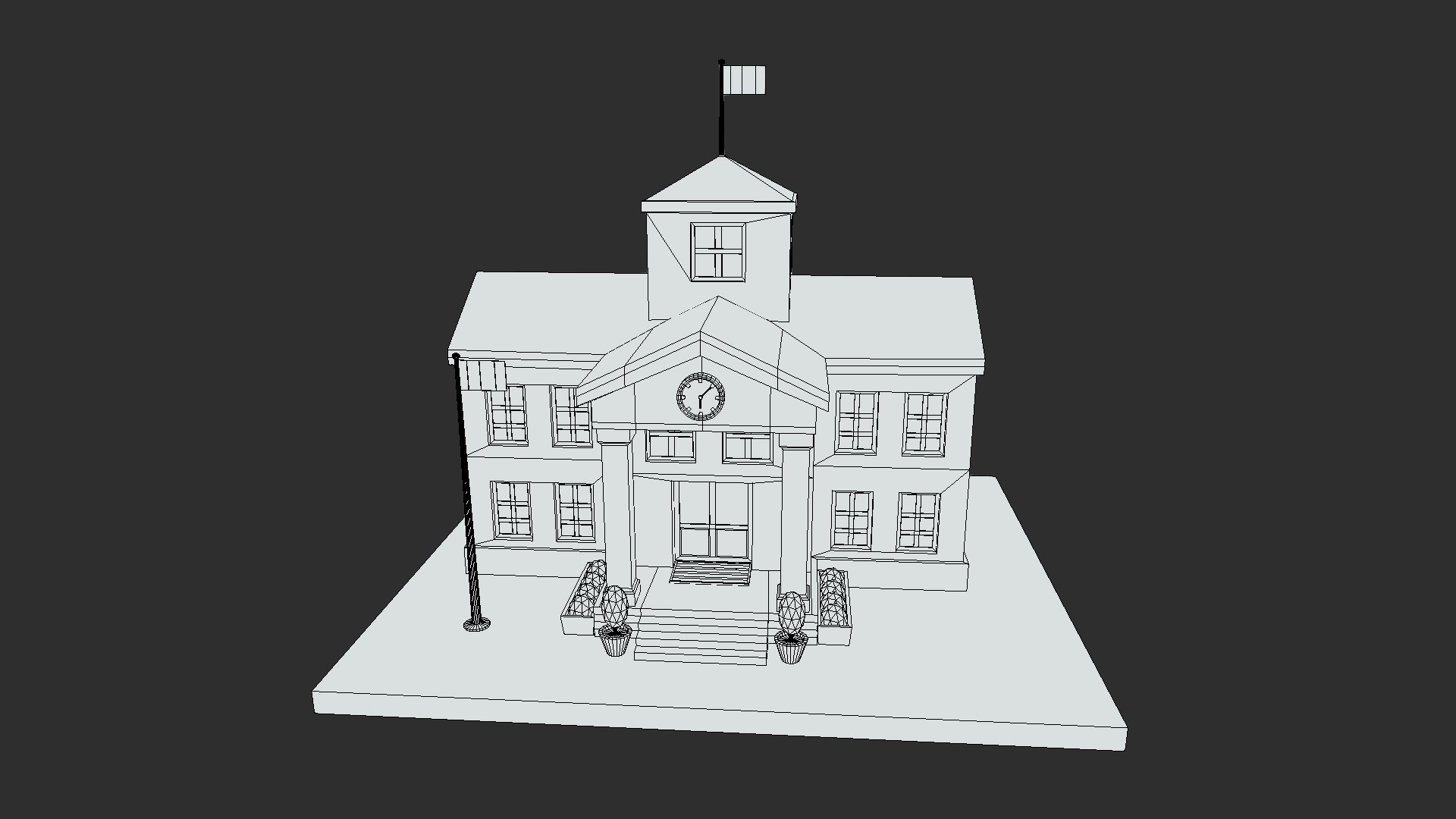 Low Poly School 3D Model - TurboSquid 2439047