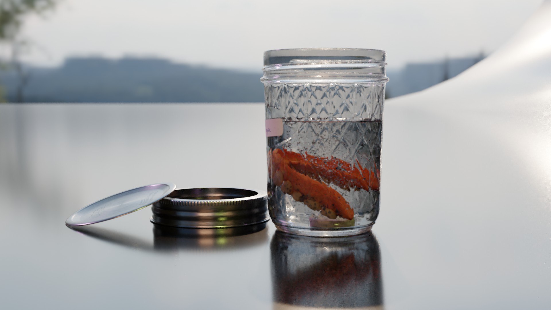 Glass Mason Jar With Metal Lid And Dentures Model - TurboSquid 1934518