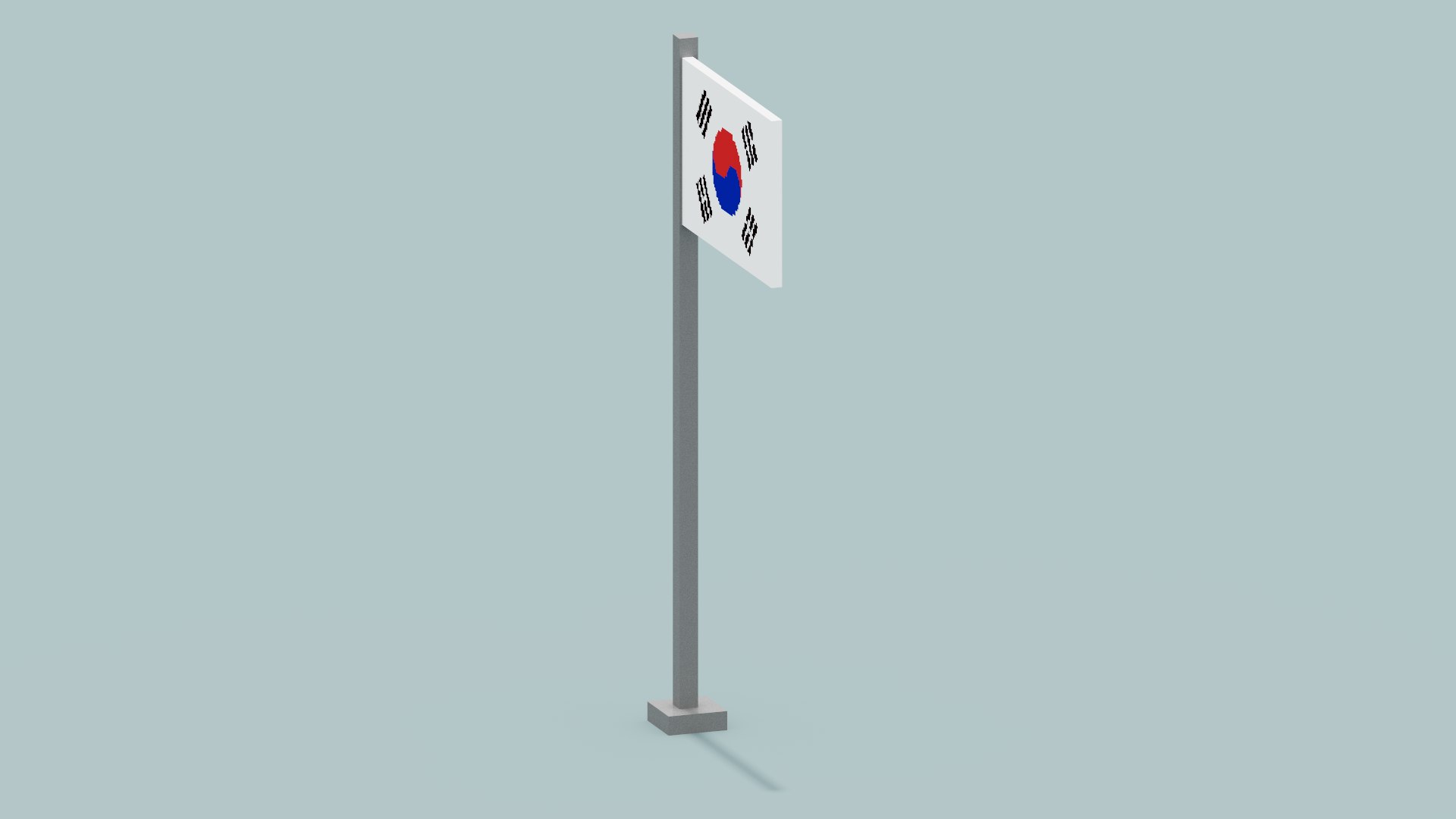 3D South Korea Flag - TurboSquid 1875109