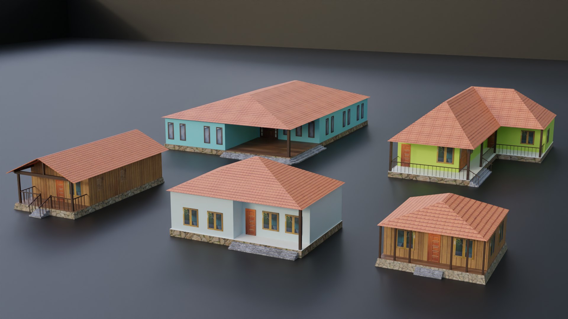 HOUSE PACK LOW POLY ready for unreal engine 3D model - TurboSquid 2171911