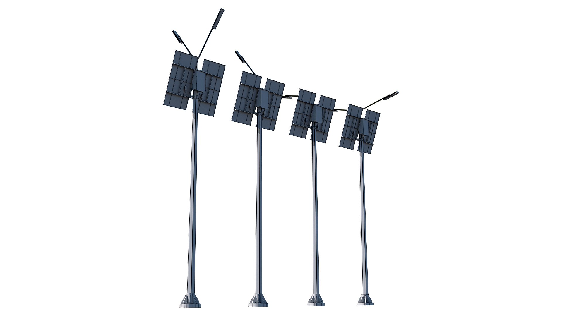 3D Solar Street Lamp Pack Model - TurboSquid 1746310