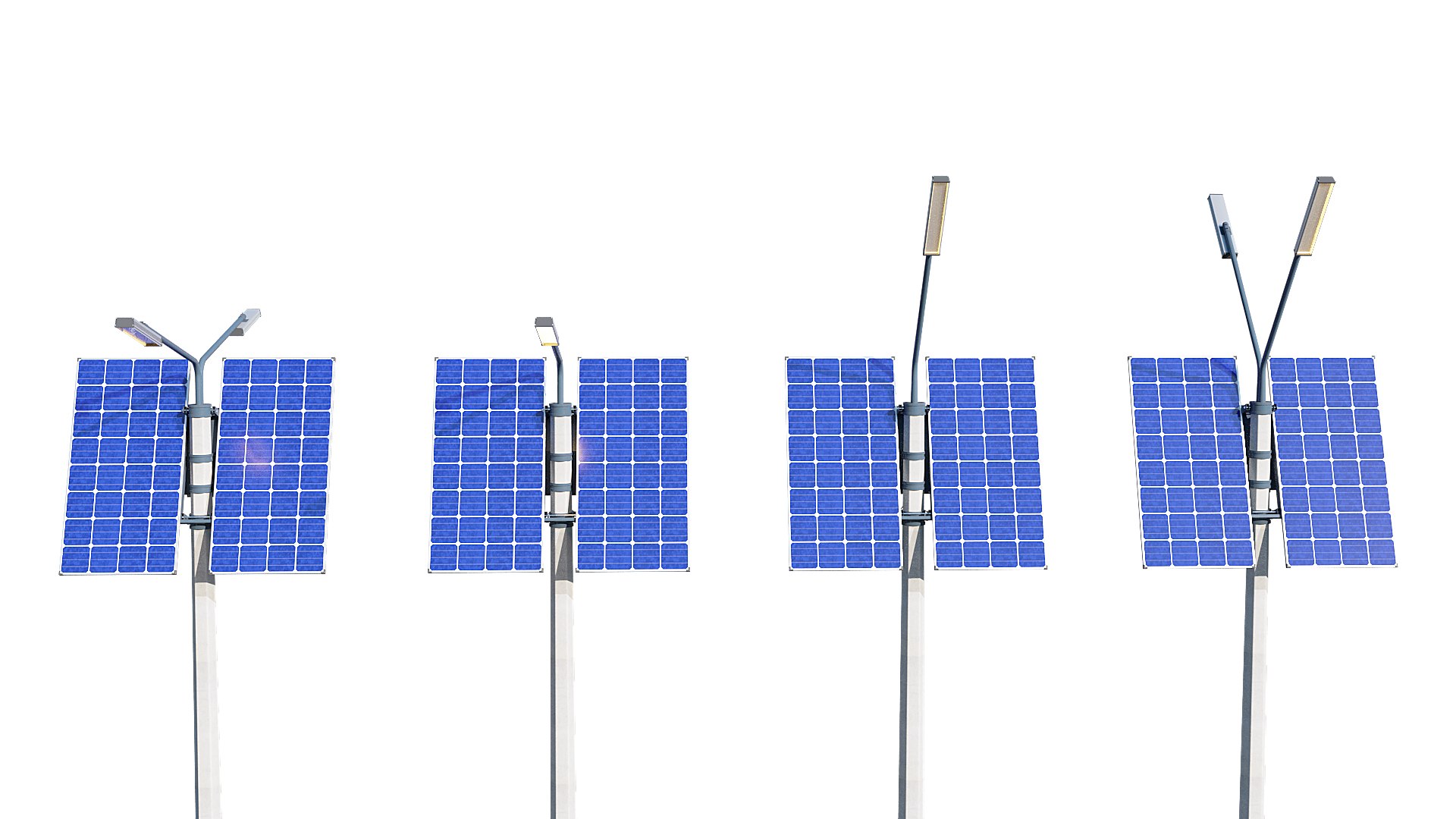 3D Solar Street Lamp pack model - TurboSquid 1746310