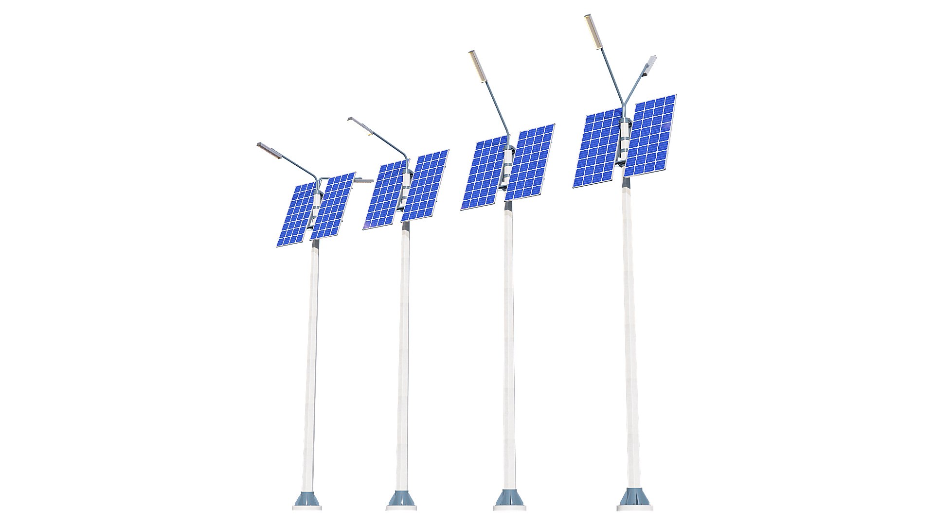3D Solar Street Lamp Pack Model - TurboSquid 1746310