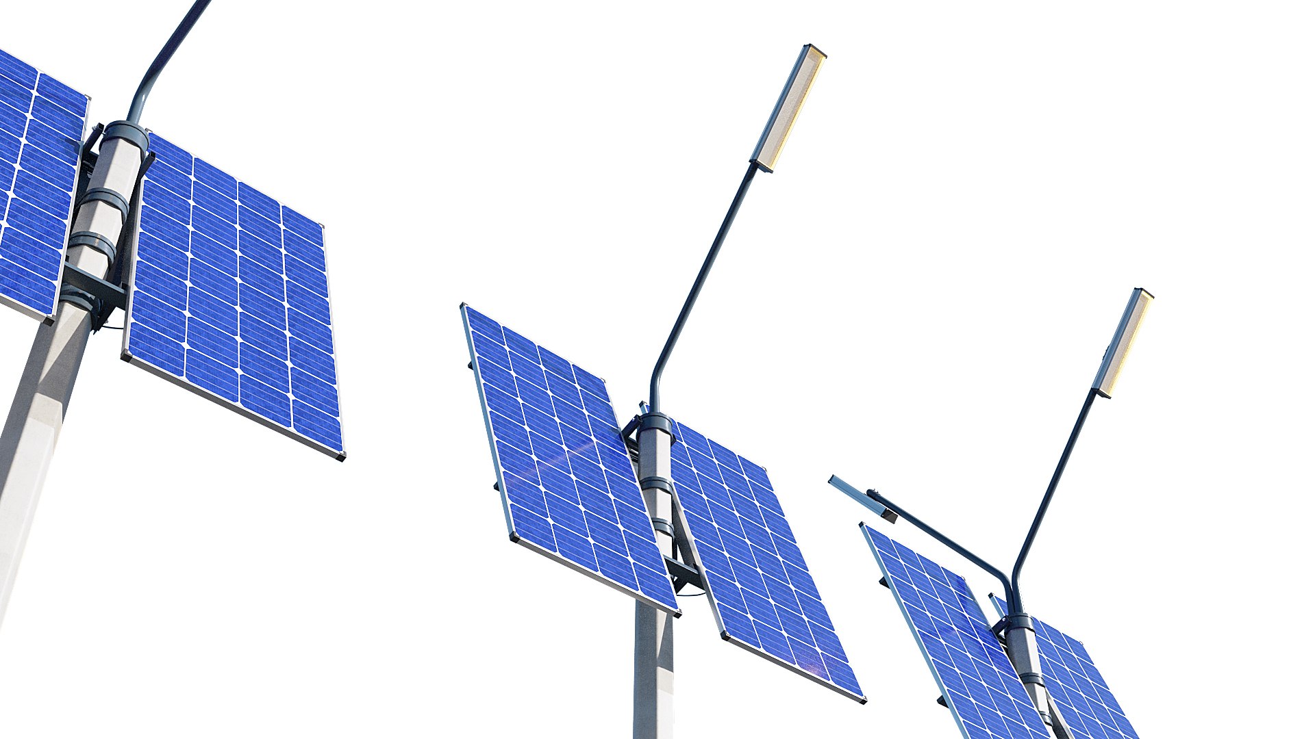 3D Solar Street Lamp Pack Model - TurboSquid 1746310