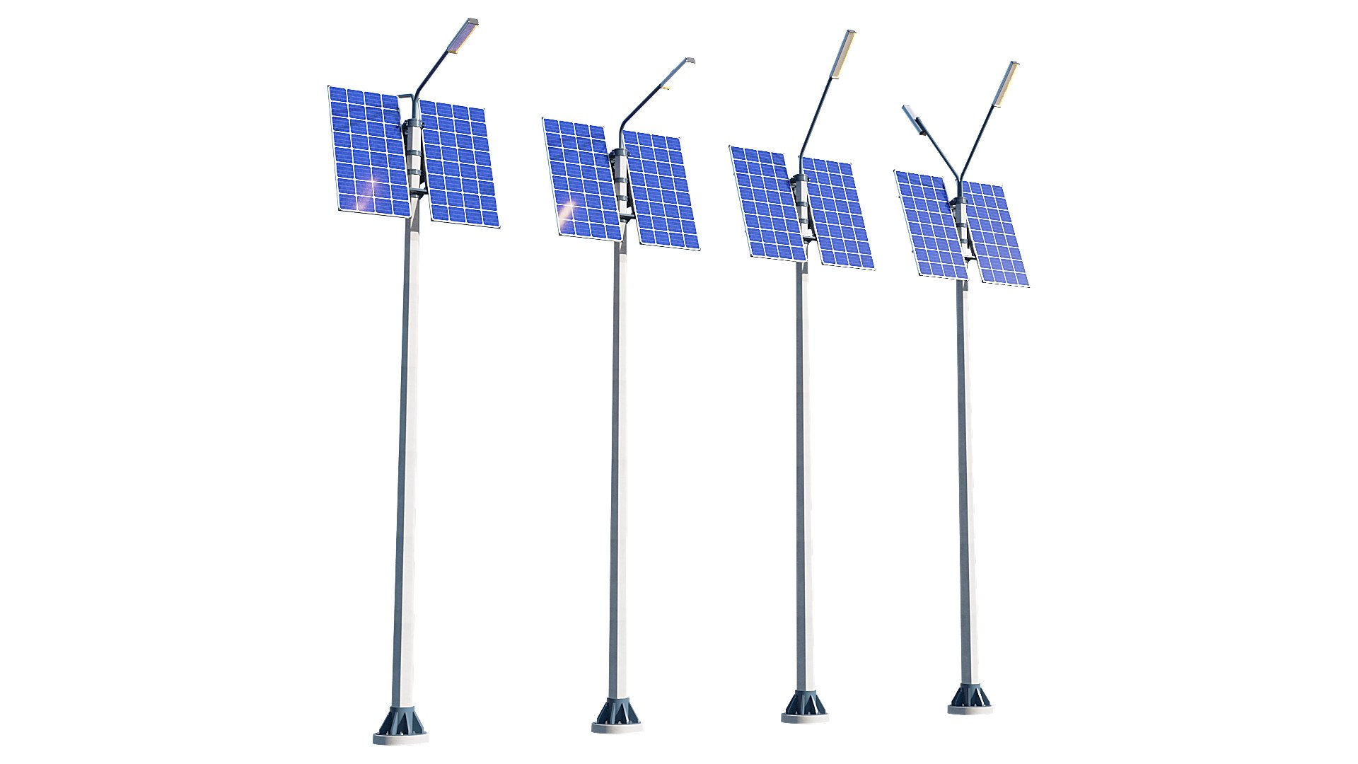 3D Solar Street Lamp Pack Model - TurboSquid 1746310