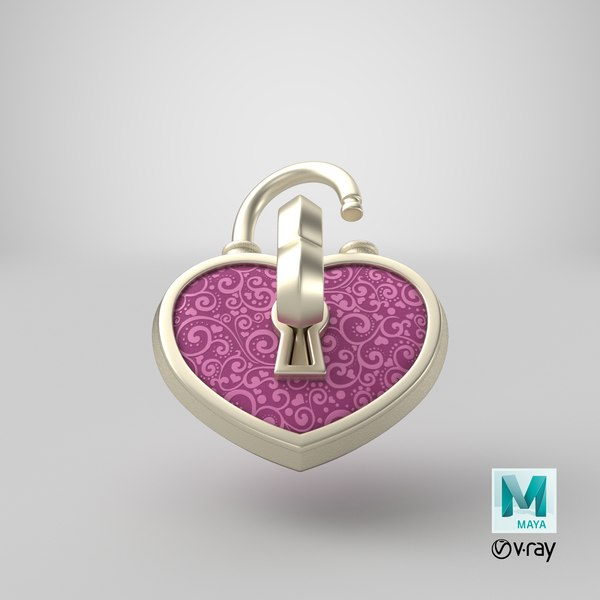 Heart lock silver 3D - TurboSquid 1243516