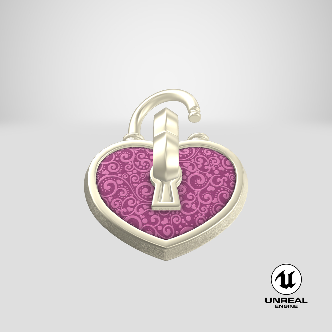 Heart lock silver 3D - TurboSquid 1243516
