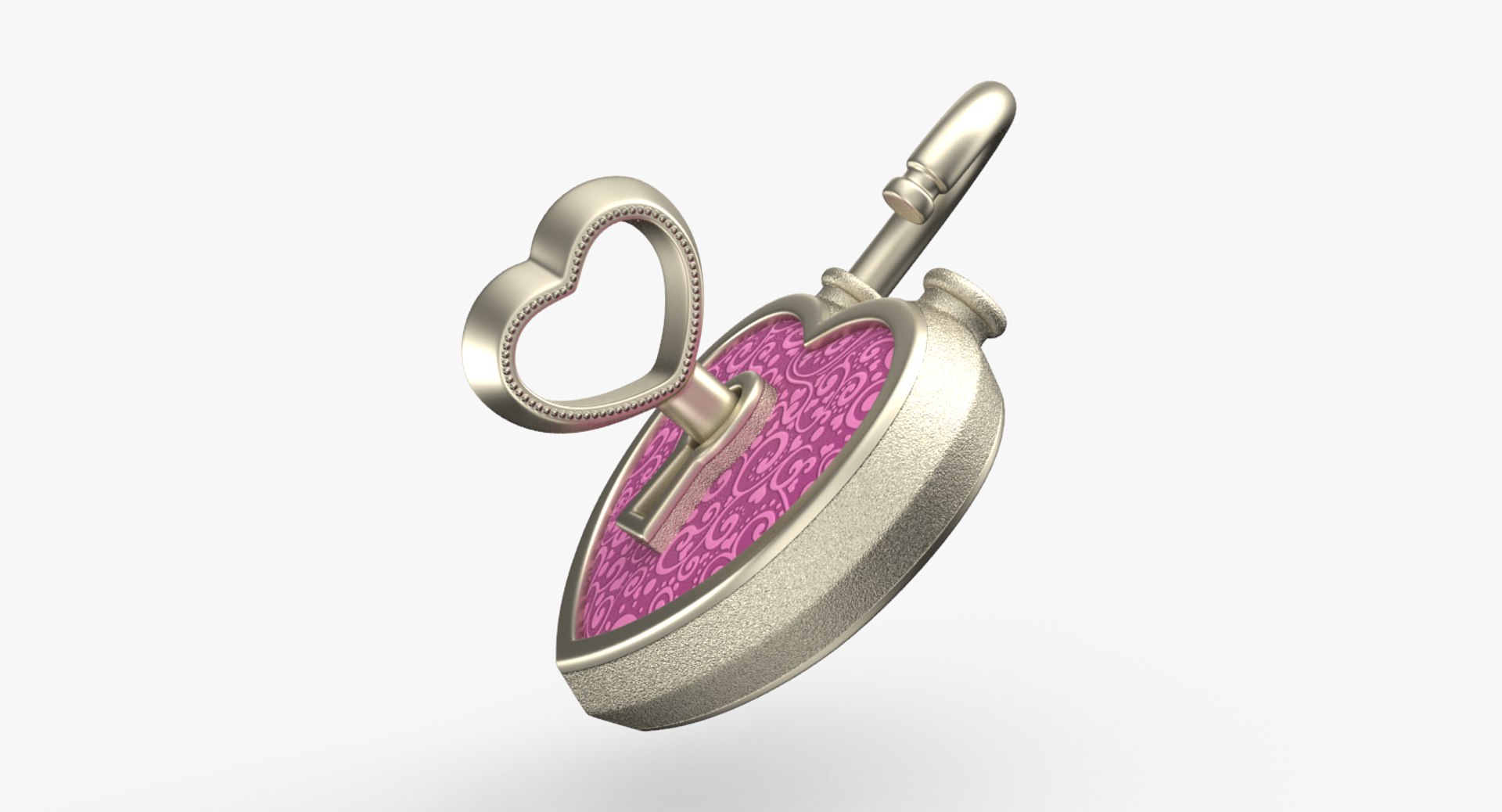 Heart Lock Silver 3D - TurboSquid 1243516