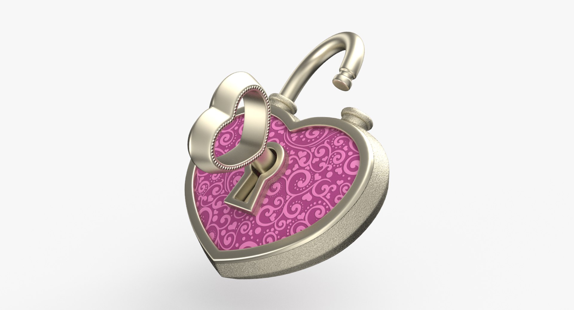 Heart Lock Silver 3D - TurboSquid 1243516