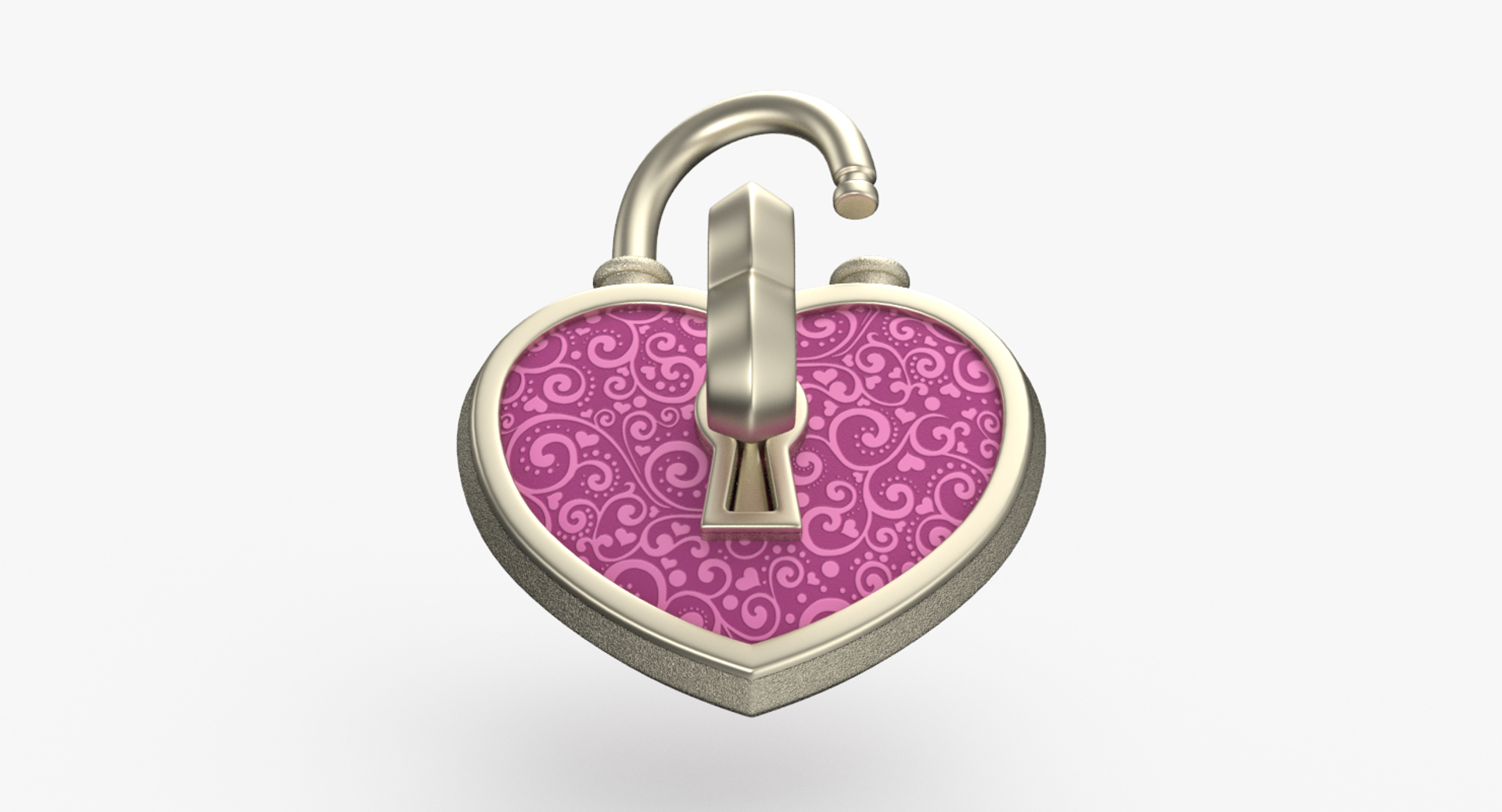 Heart Lock Silver 3D - TurboSquid 1243516