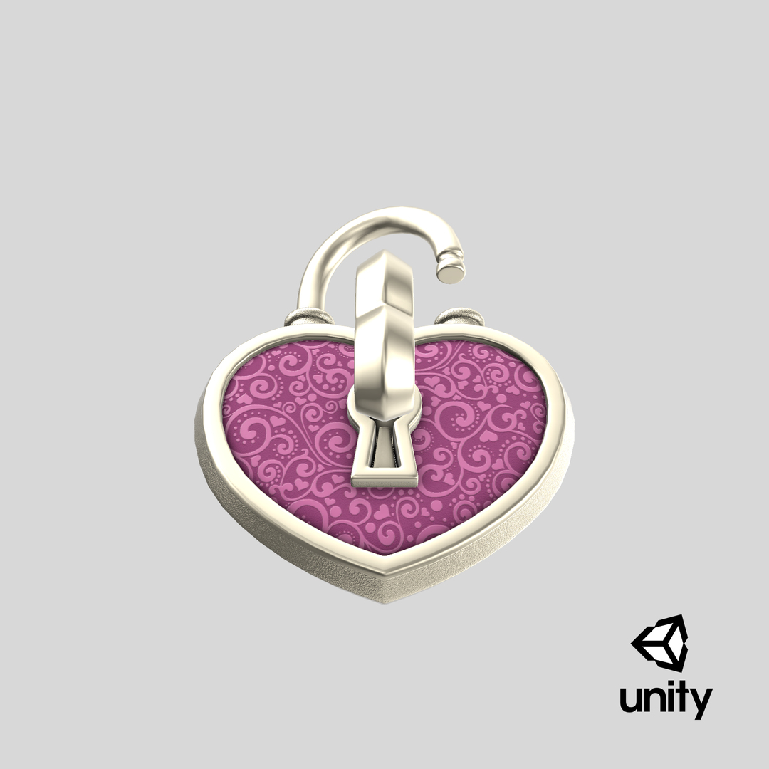 Heart lock silver 3D - TurboSquid 1243516