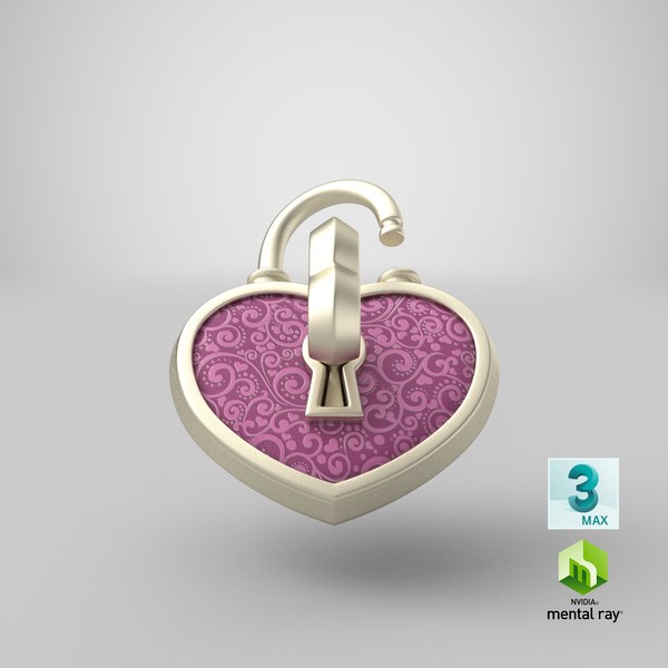 Heart lock silver 3D - TurboSquid 1243516