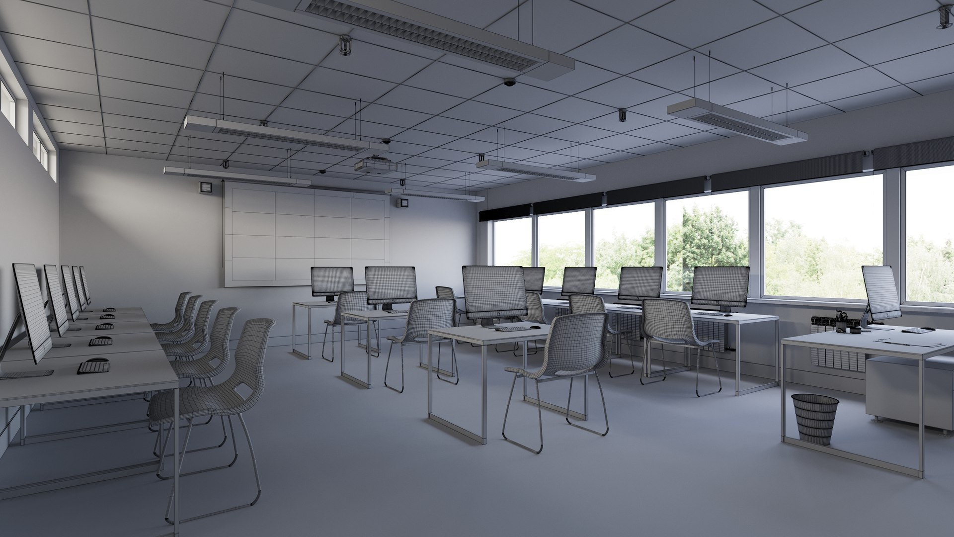 3D Computer Classroom - TurboSquid 1945159