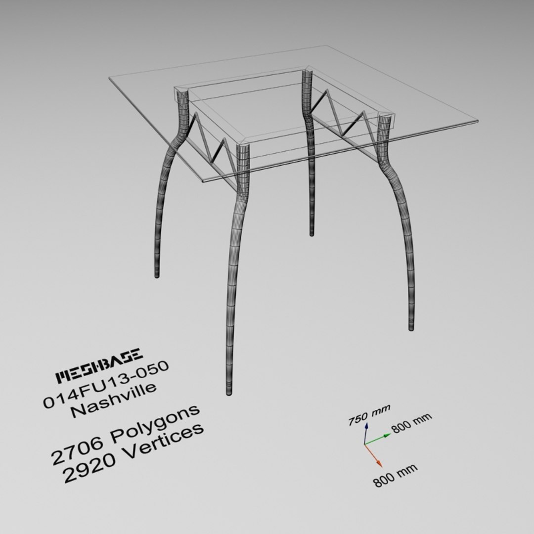 3d Dining Table Glass Model