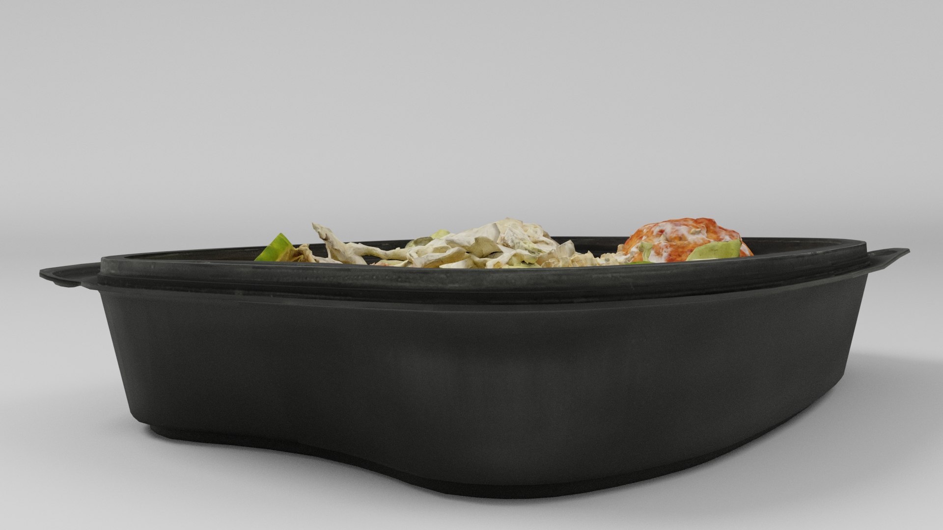 Poke Bowl Lunch Box With Pilaf Cucumber Meat Ball And Salad 3D Model ...