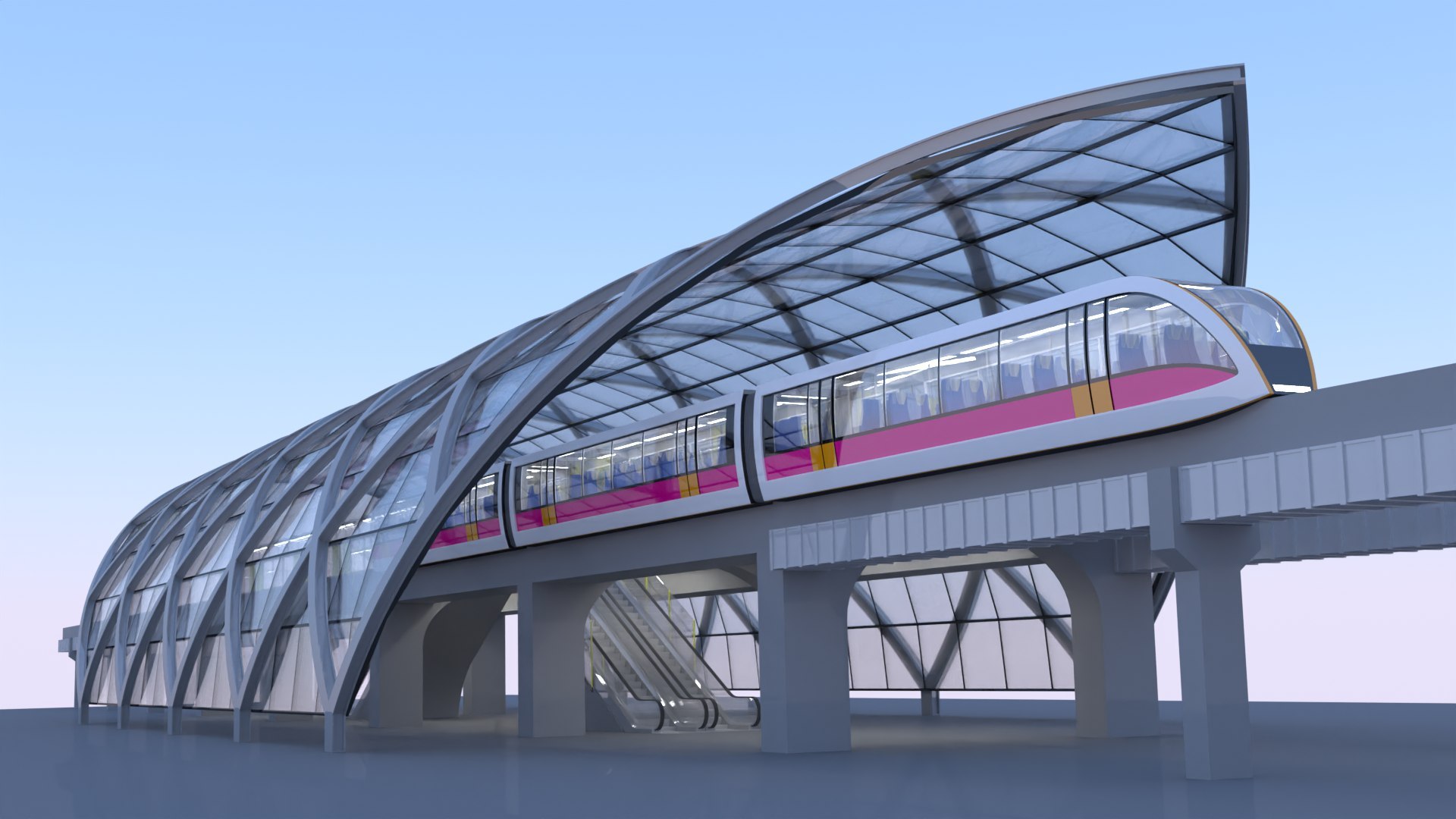 Monorail Stations Bundle VII 3D - TurboSquid 2395794