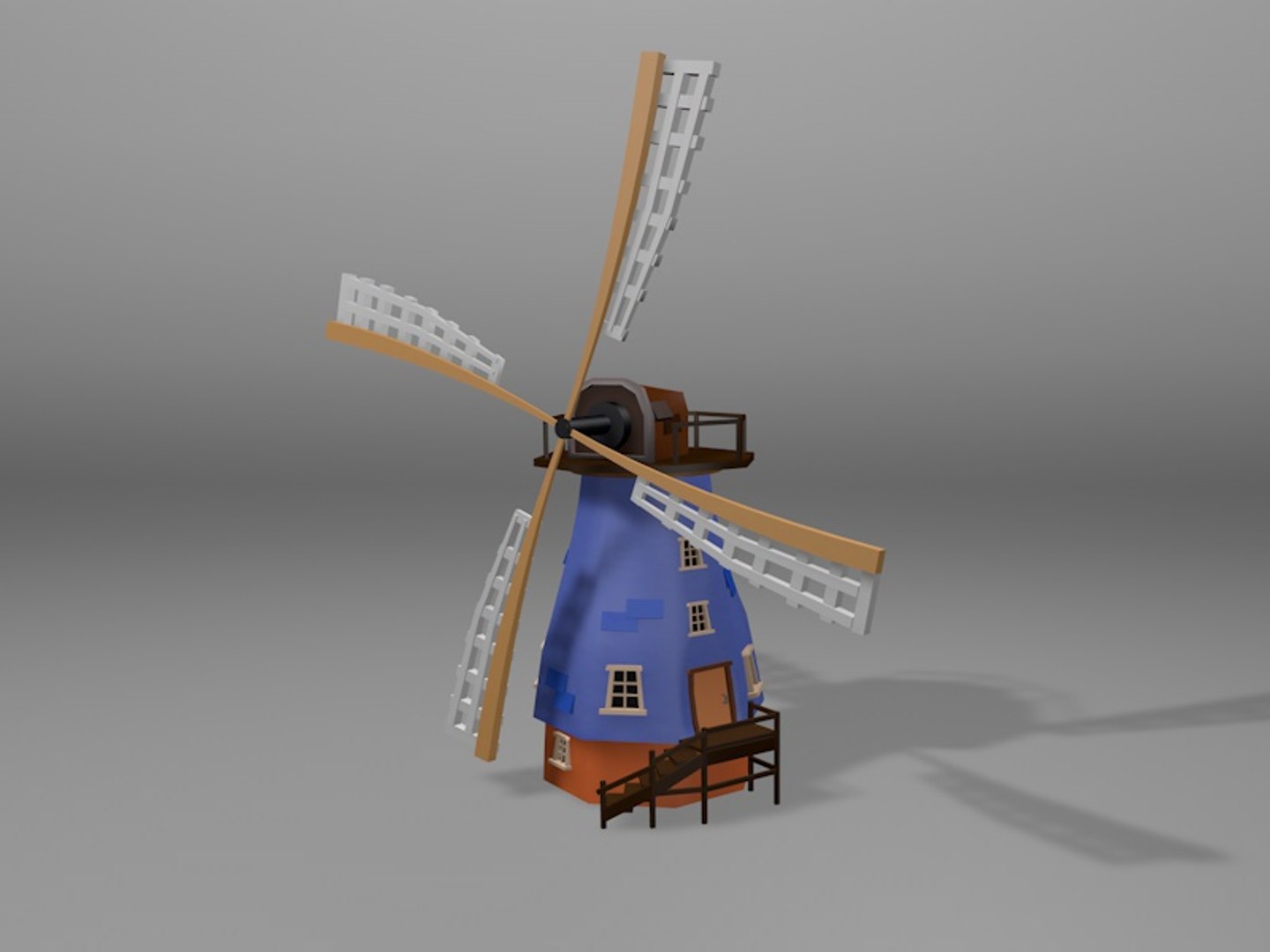 3d cartoonish windmill