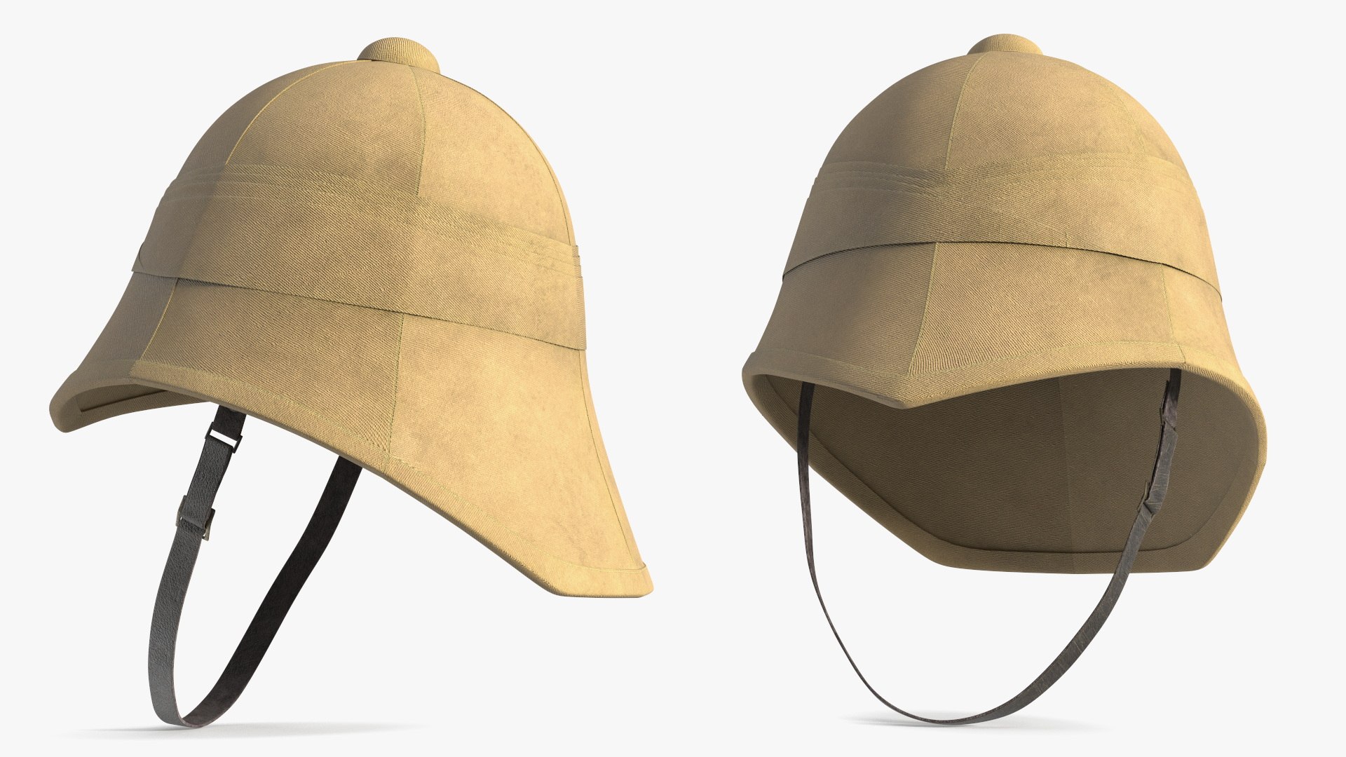 Used British Army Pith Helmet Beige Worn Strap Model - TurboSquid 2422391