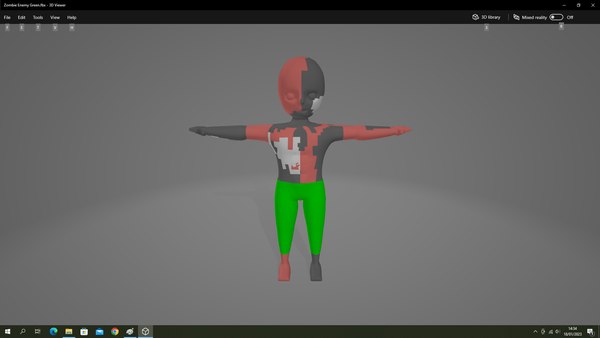 3D Zombie Enemy Green - TurboSquid 2015717