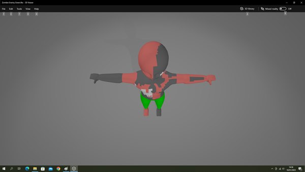 3D Zombie Enemy Green - TurboSquid 2015717