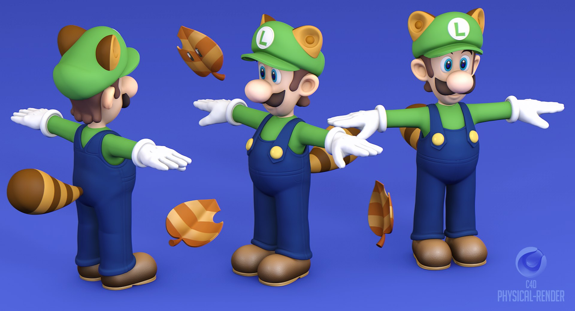 3D Raccoon Tail Luigi Super Mario Model - TurboSquid 1412470