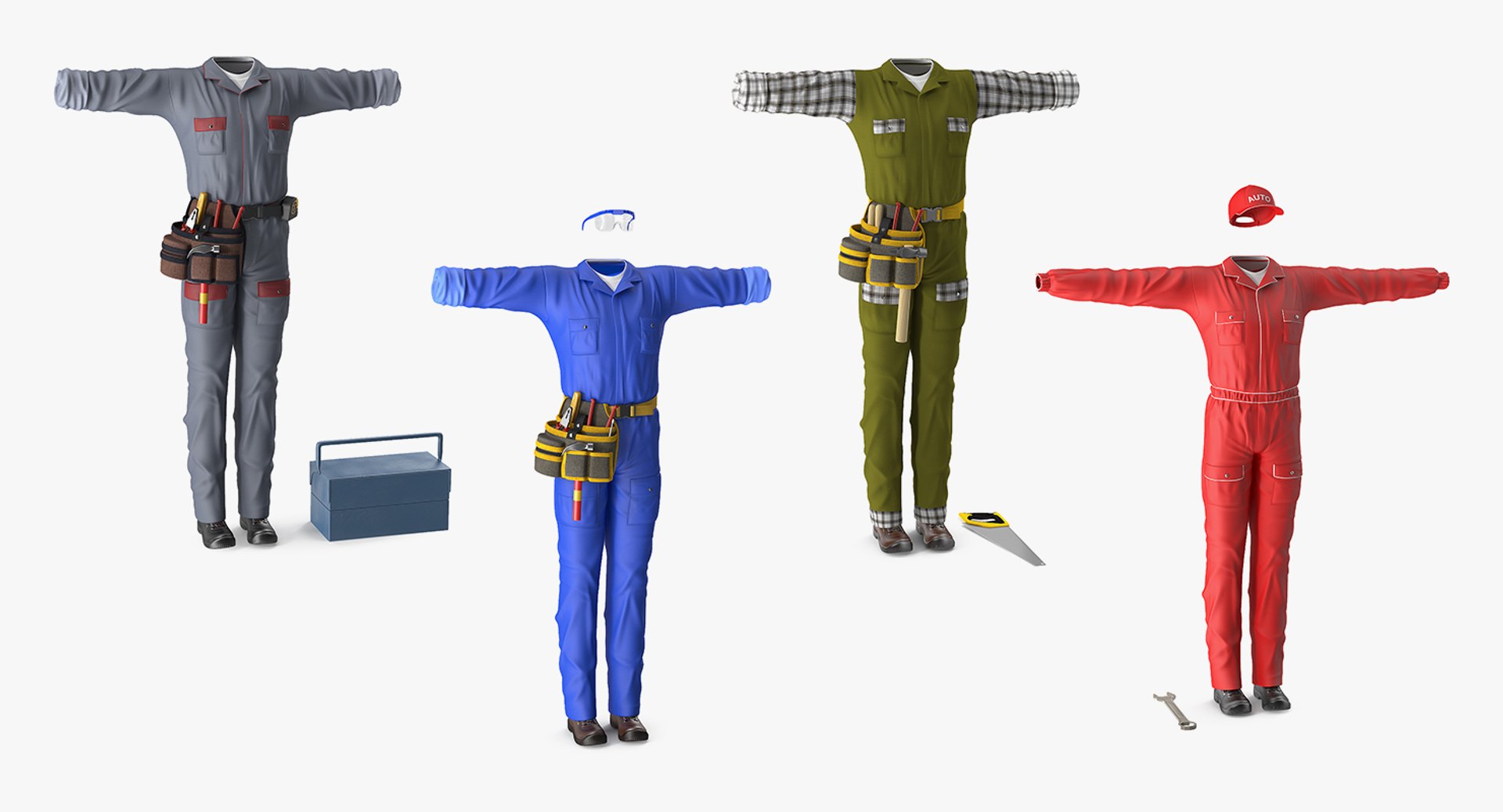 Workman uniforms 2 3D model - TurboSquid 1644248
