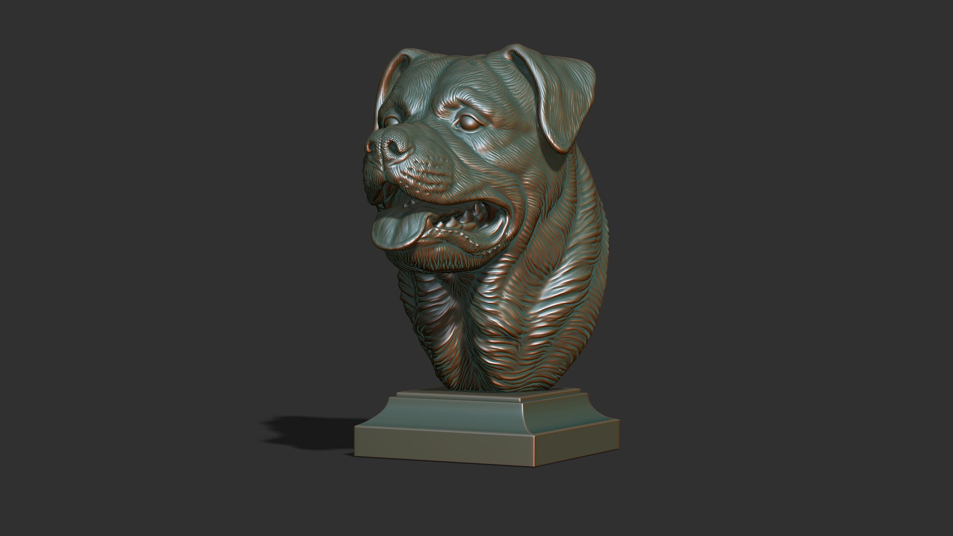 Rottweiler Gloomy Bust Model - TurboSquid 2213772