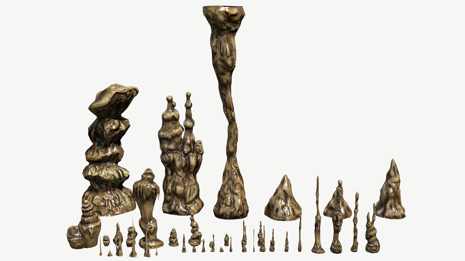 Set Stalagmites 3d Fbx