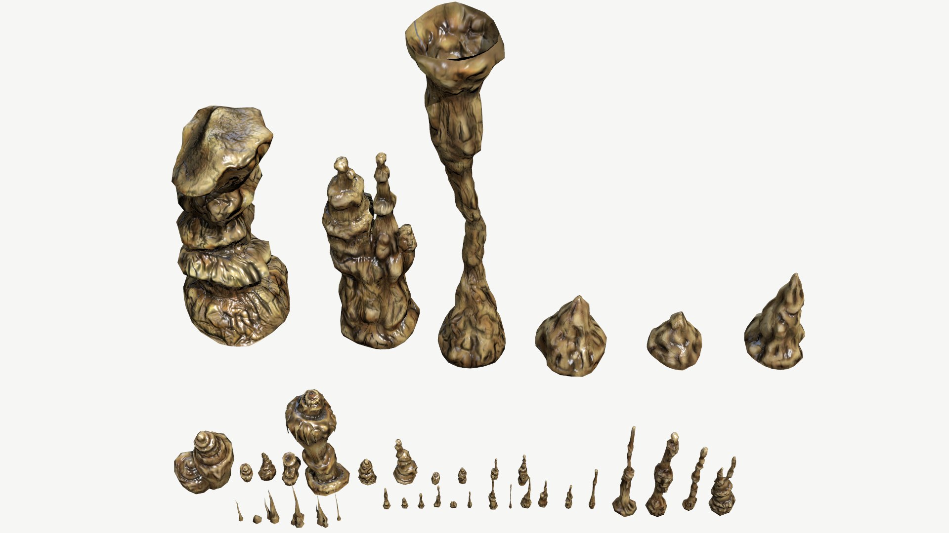 Set Stalagmites 3d Fbx