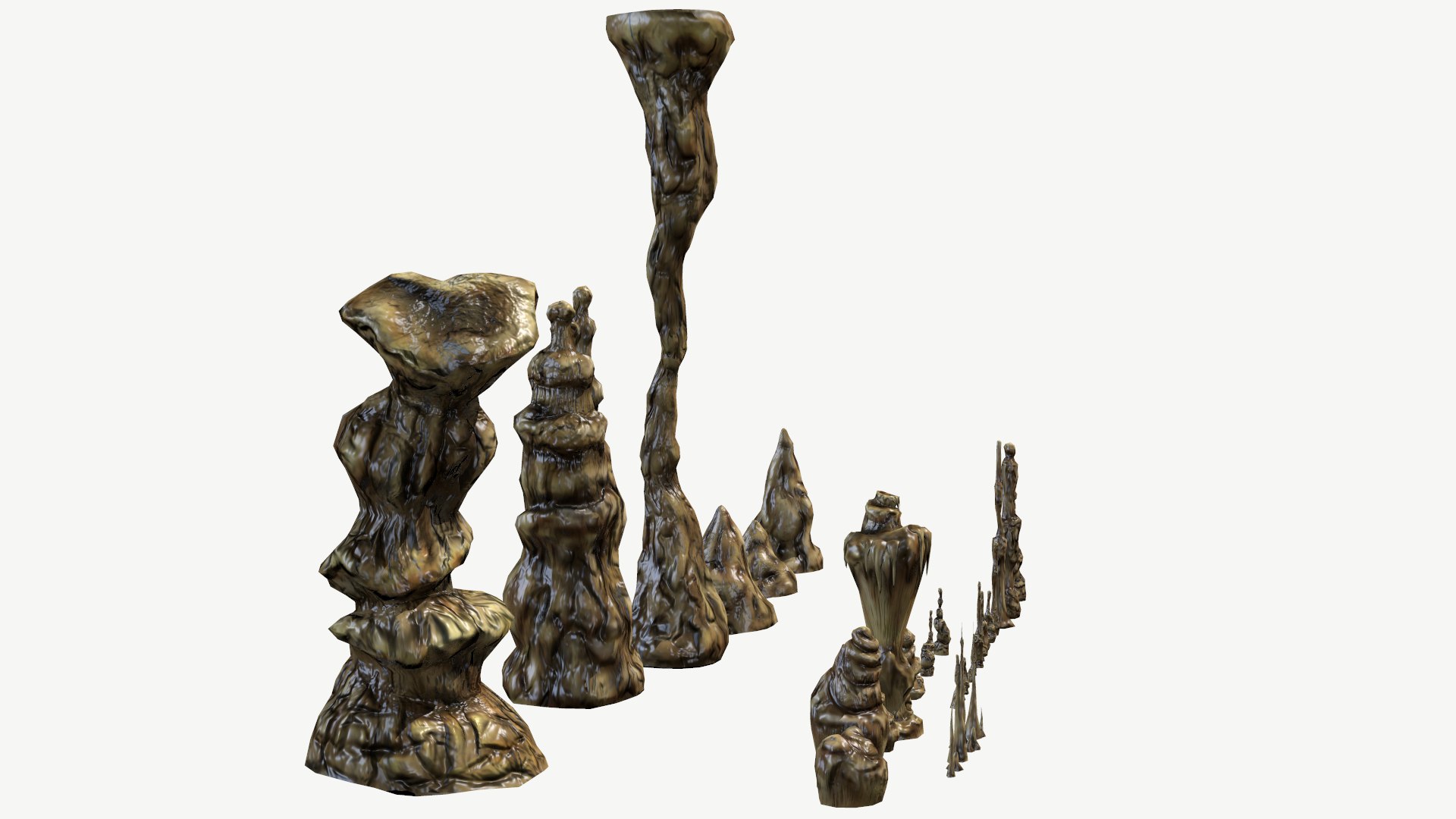 Set Stalagmites 3d Fbx