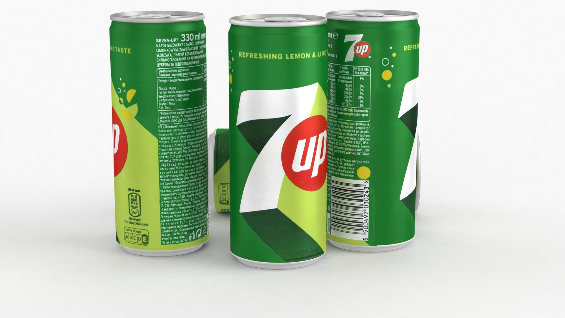3D Beverage Can 7UP 330ml 2024 Model - TurboSquid 2277324