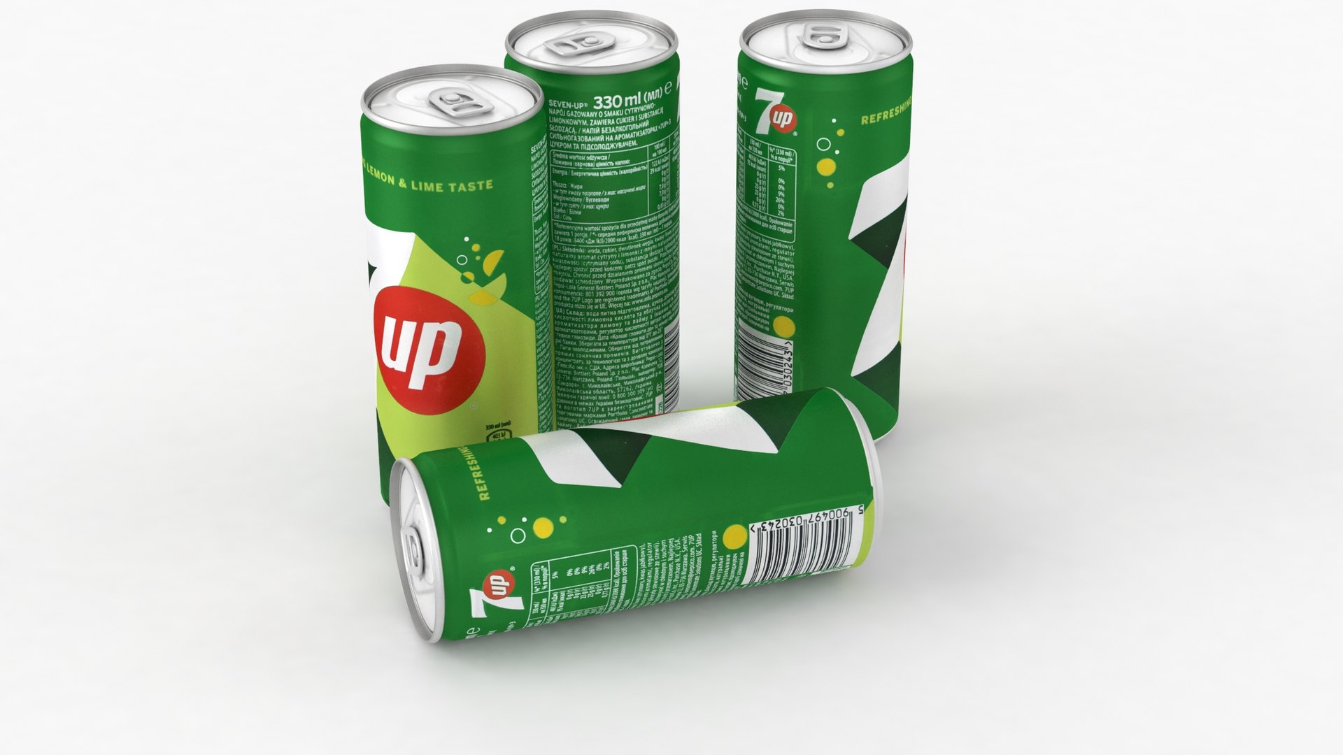 3D Beverage Can 7UP 330ml 2024 Model - TurboSquid 2277324