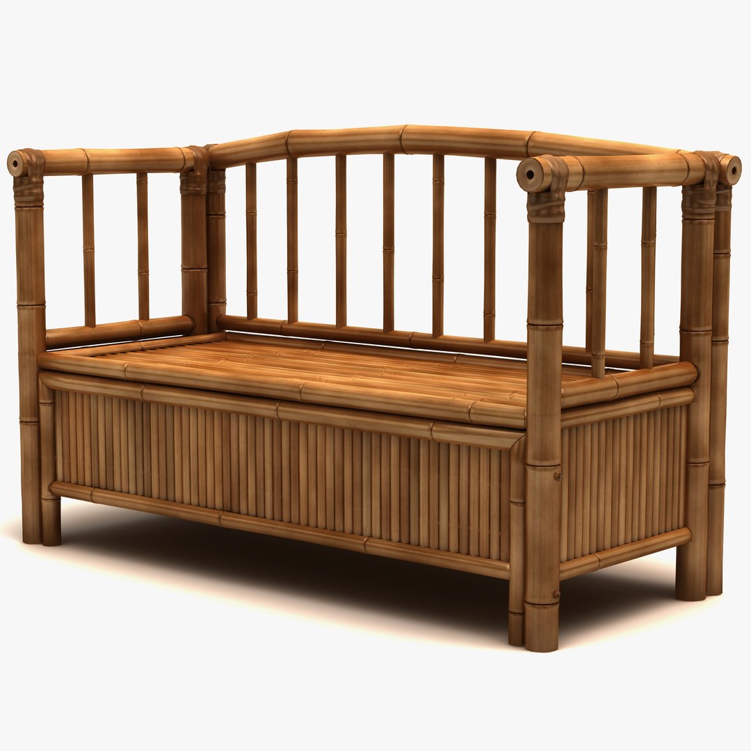 3d bamboo storage bench