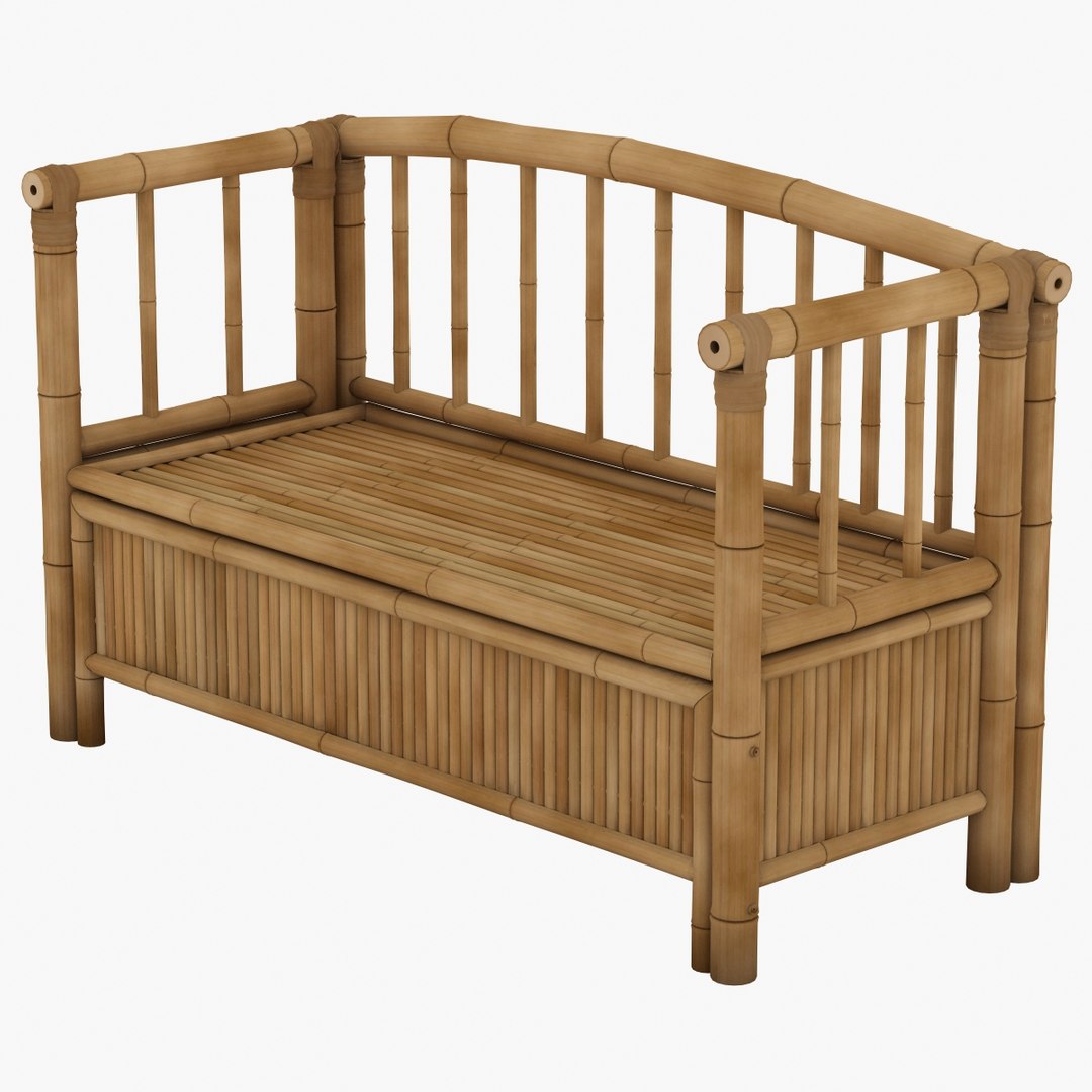 3d bamboo storage bench