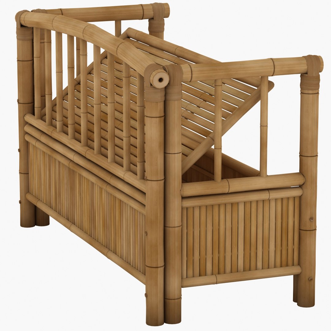 3d bamboo storage bench