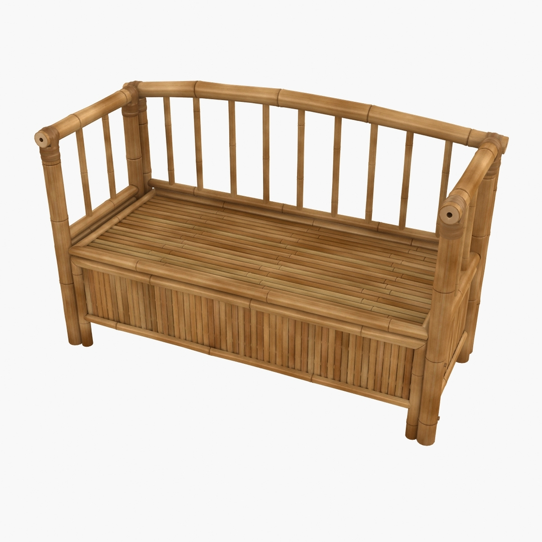 3d bamboo storage bench