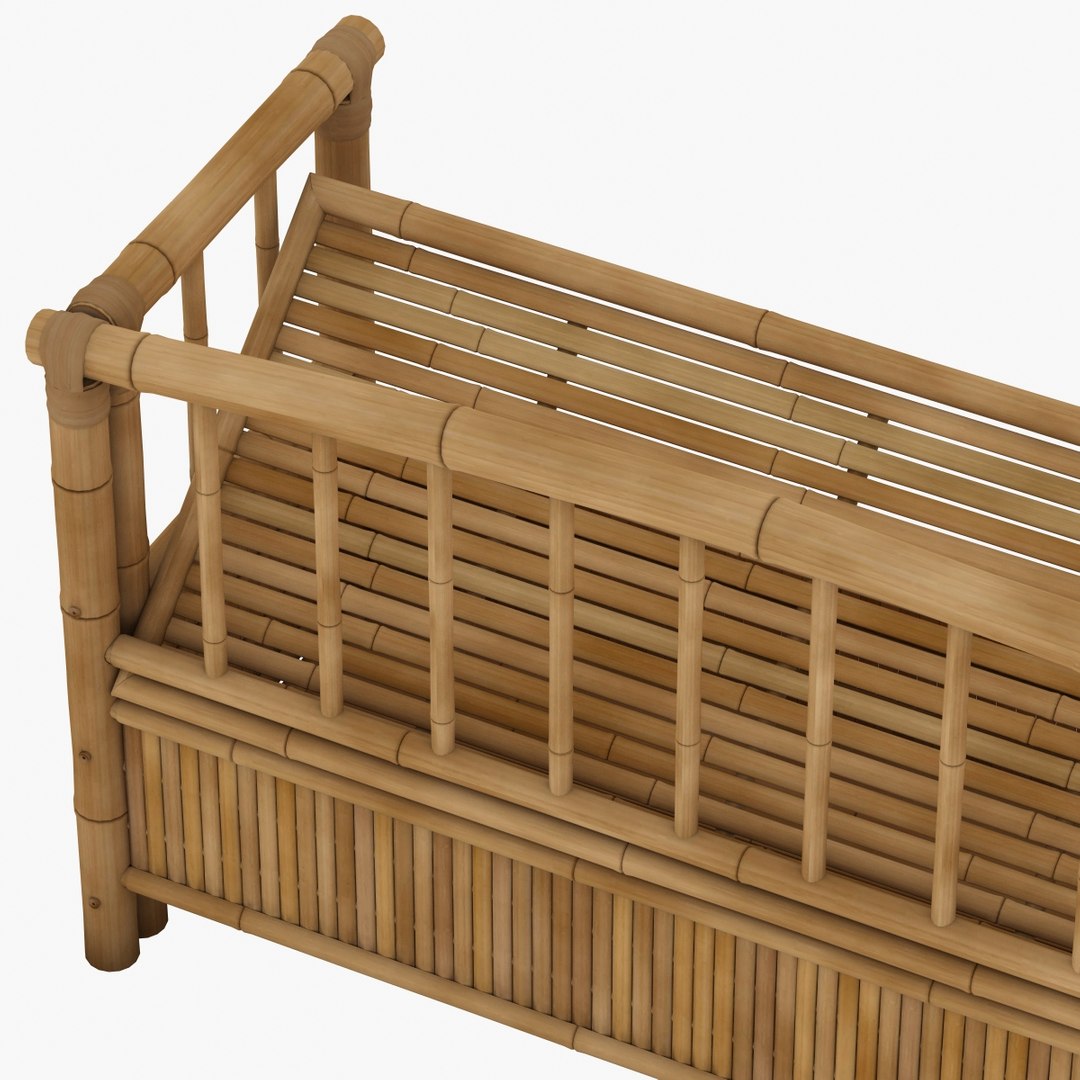 3d bamboo storage bench
