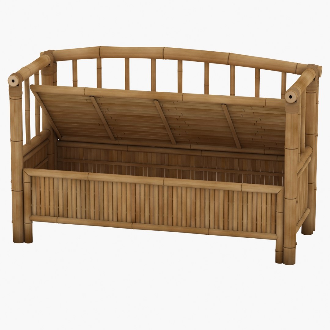 3d bamboo storage bench