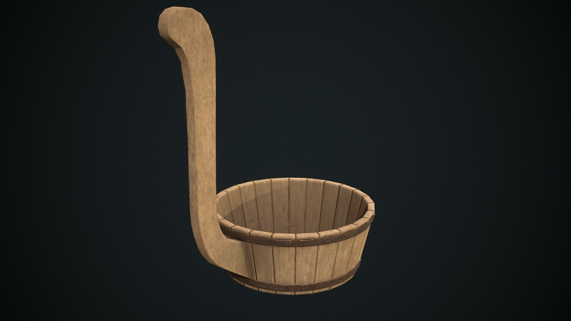 Wooden Low Poly Ladle 3D Model - TurboSquid 1939696