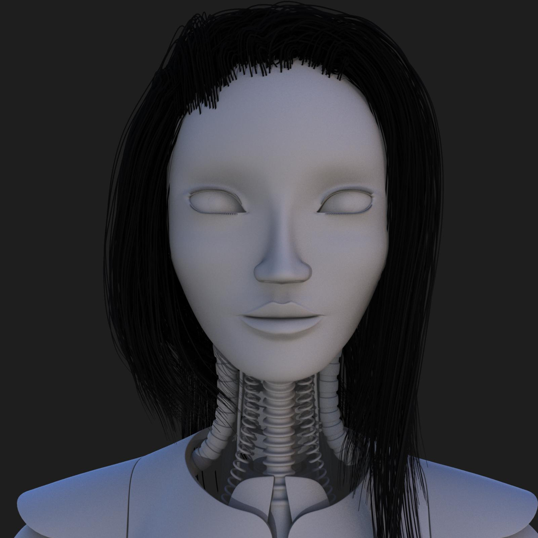 female robot pro rigged 3d max