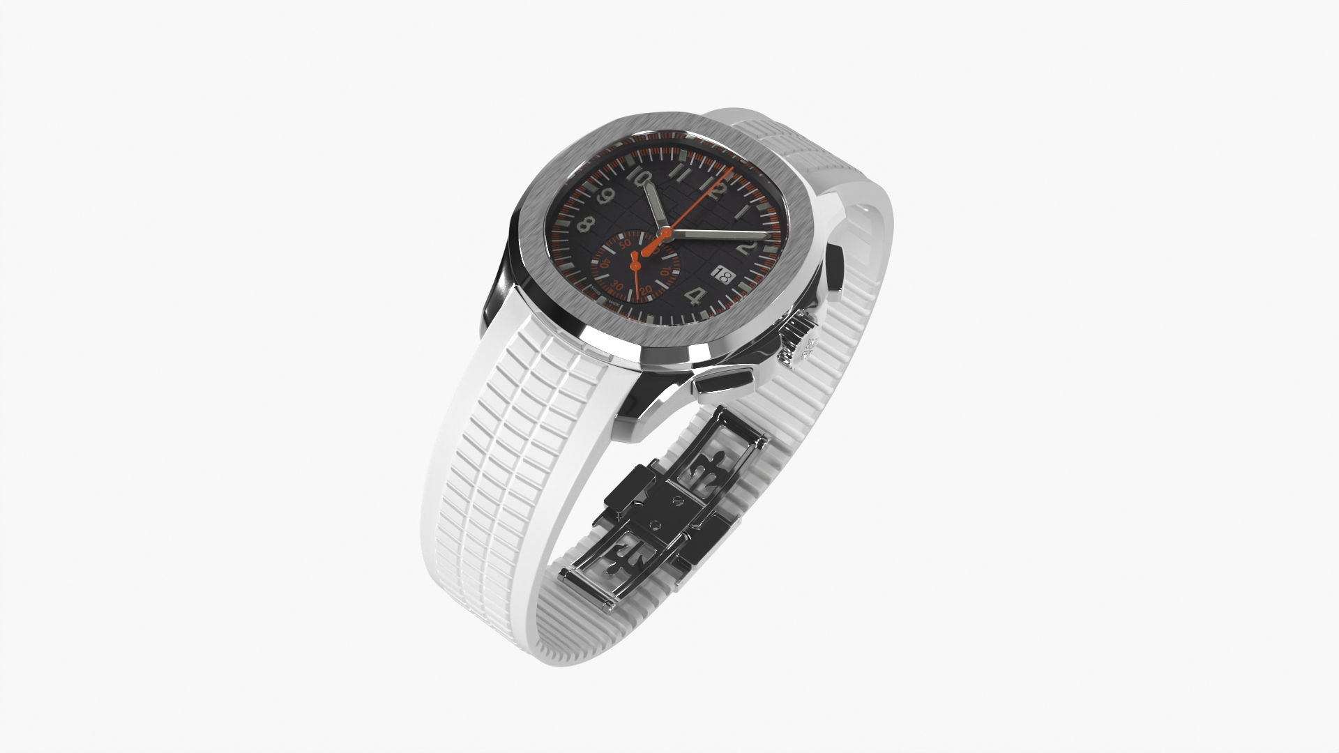 Luxury Wristwatch With Rubber Strap 3D Model - TurboSquid 2391400