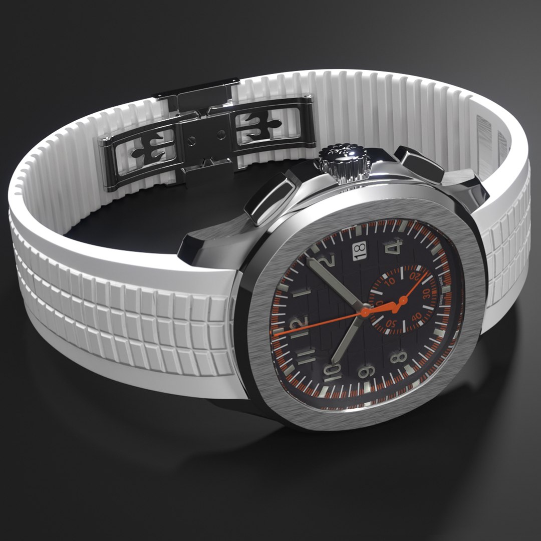 Luxury Wristwatch With Rubber Strap 3D Model - TurboSquid 2391400