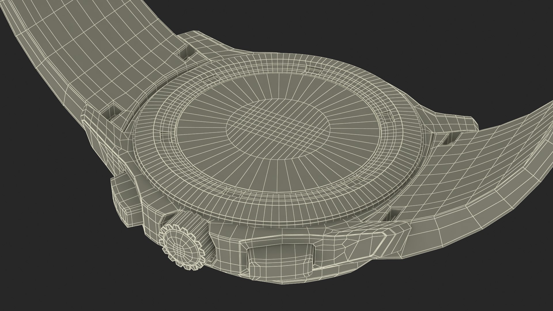 Luxury Wristwatch With Rubber Strap 3D Model - TurboSquid 2391400