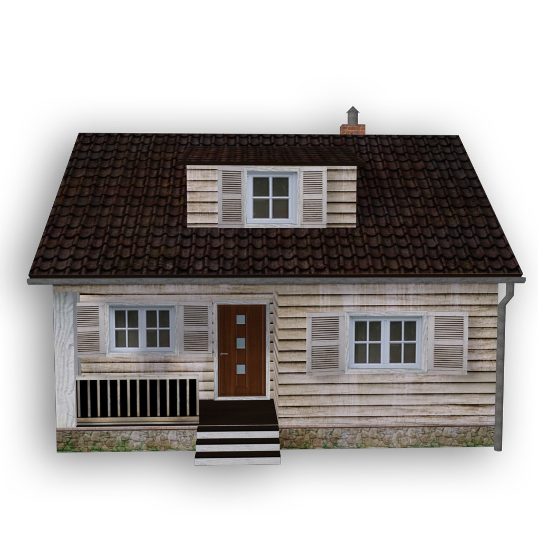 wooden house obj