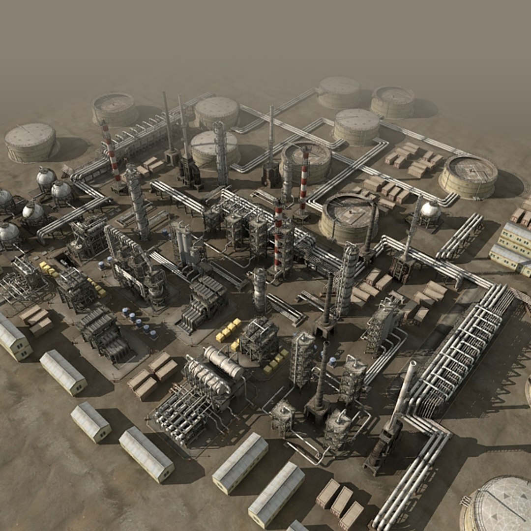 3d model giant refinery