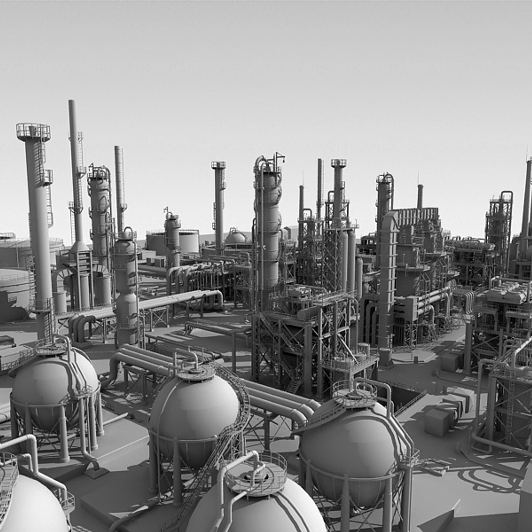 3d model giant refinery
