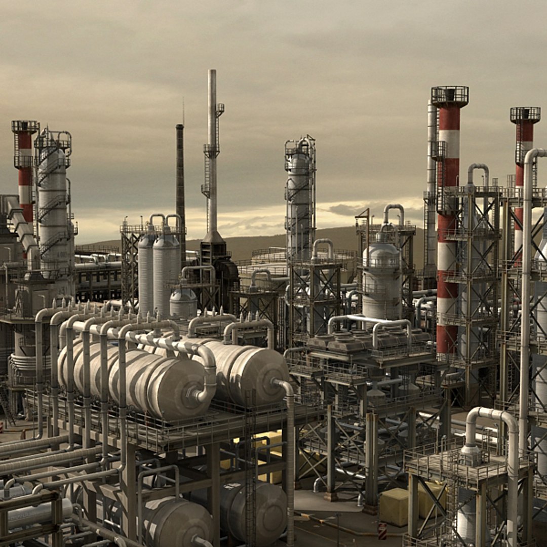 3d model giant refinery