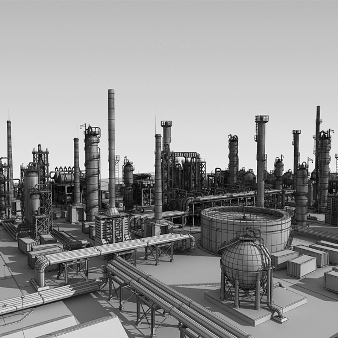 3d model giant refinery