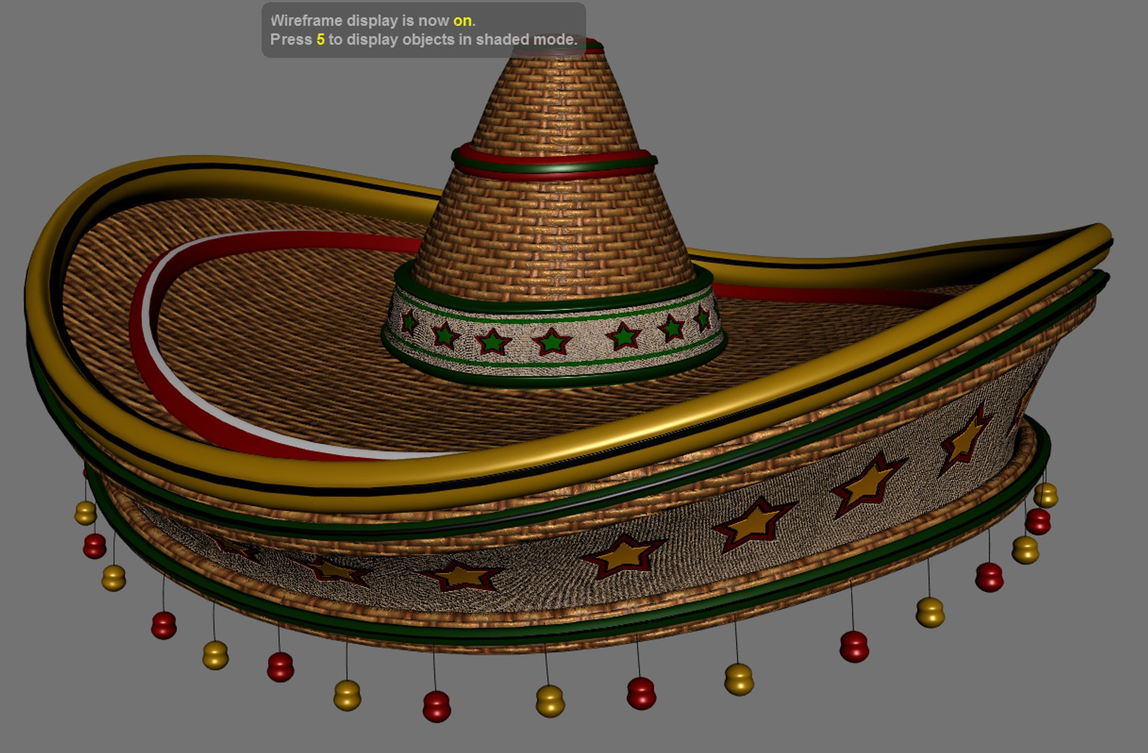 mexican hat cartoon 3d model